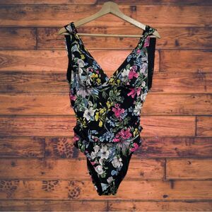 Time and Tru | Swim | 5 For 25time And Tru Floral Black One Piece ...